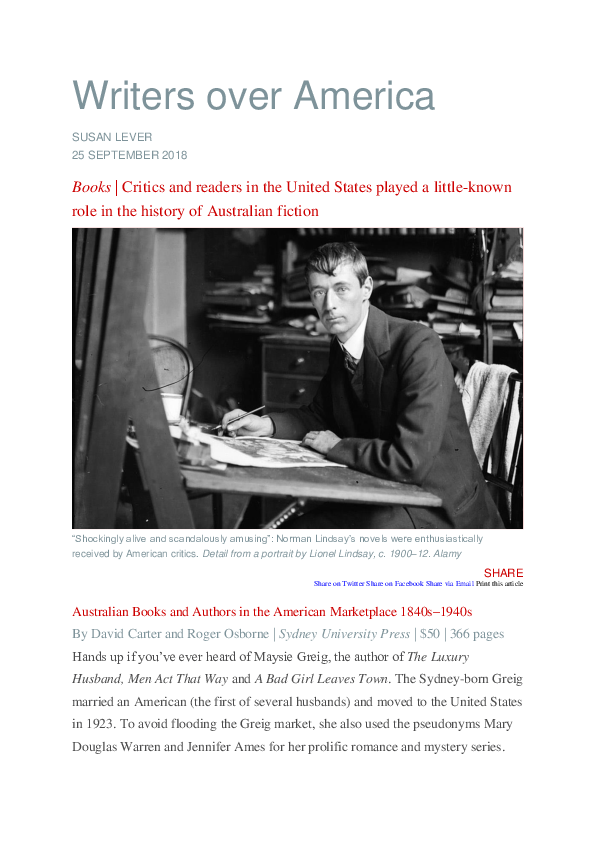 (PDF) Writers over America: review of Osborne and Carter 'Australian ...