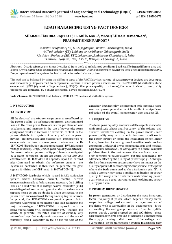 Pdf Irjet Load Balancing Using Fact Devices