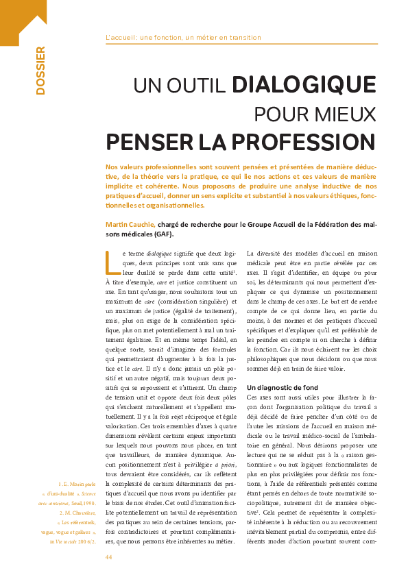 (PDF) Un outil dialogique pour mieux penser la profession d'accueillant.pdf