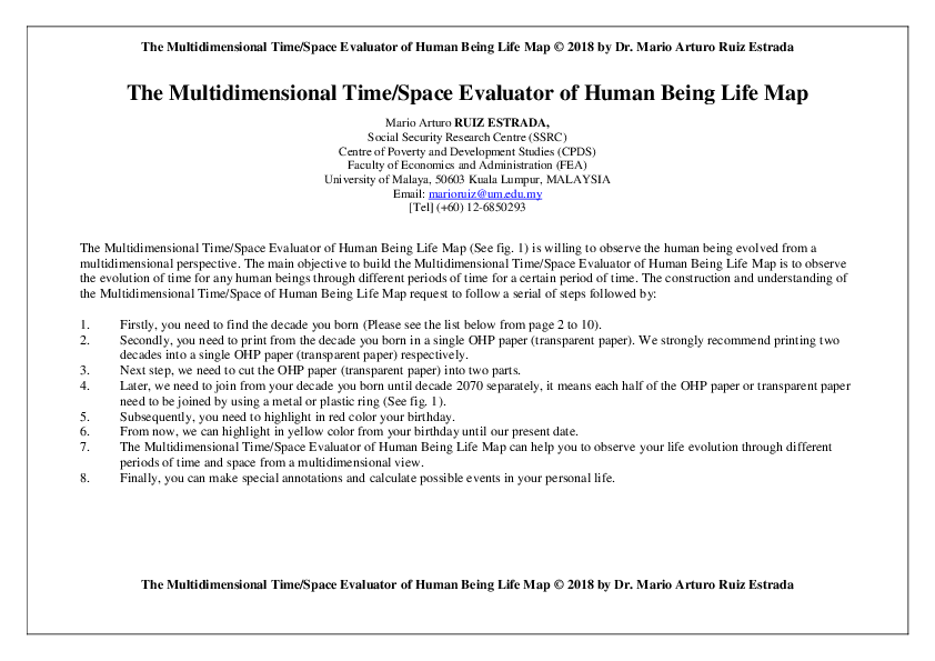 (PDF) The Multidimensional Time/Space Evaluator of Human Being Life Map