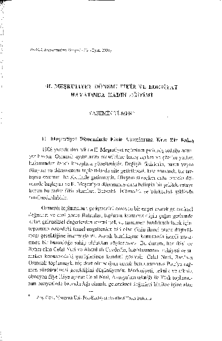 (PDF) II Mesrutiyet donemi Fikir ve Edebiyat Hayatinda kadin egitimi ...