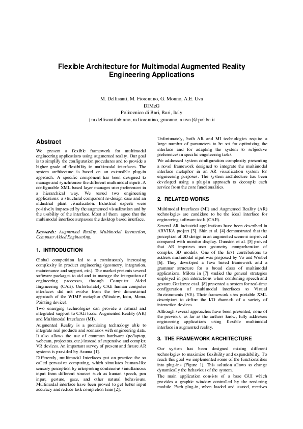 (PDF) Flexible Architecture for Multimodal Augmented Reality Engineering Applications