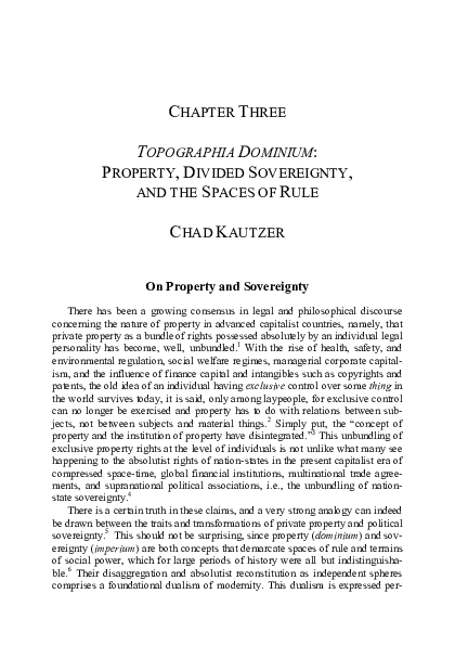 (PDF) TOPOGRAPHIA DOMINIUM: PROPERTY, DIVIDED SOVEREIGNTY, AND THE ...