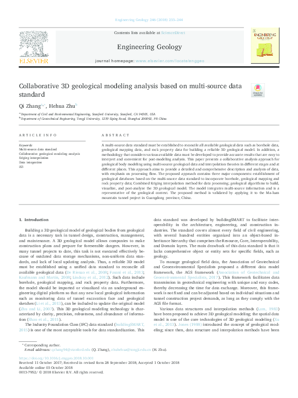Pdf Collaborative 3d Geological Modeling Analysis Based On Multi Source Data Standard