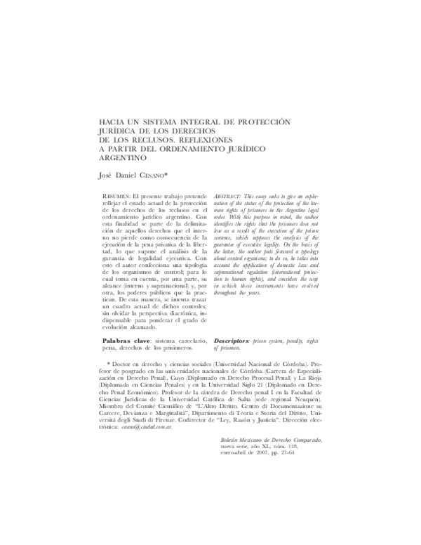 Pdf Hacia Un Sistema Integral De ProtecciÓn JurÍdica De Los Derechos