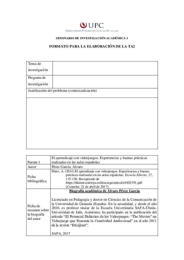 (DOC) FORMATO PARA LA ELABORACIÓN DE LA TA2