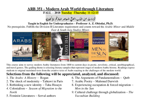 (PDF) ARB 351 - Modern Arab World through Literature