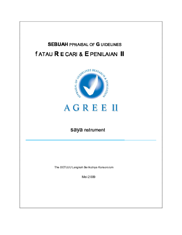 (PDF) AGREE II Users Manual and 23-item Instrument ENGLISH