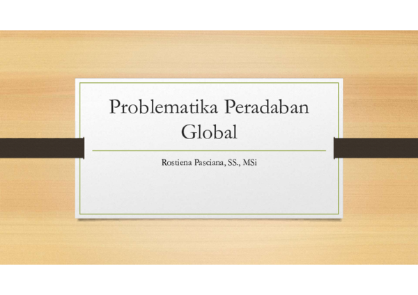 (PDF) Problematika Peradaban Global