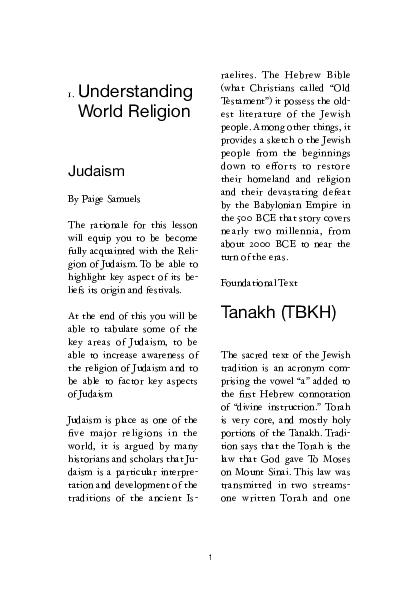 (PDF) Understanding World Religion Judaism