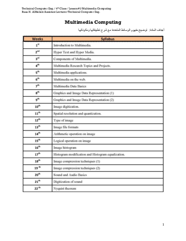 (PDF) Multimedia Computing