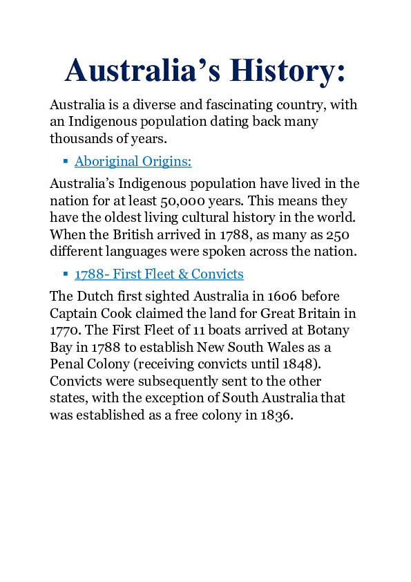 (DOC) Australia's History