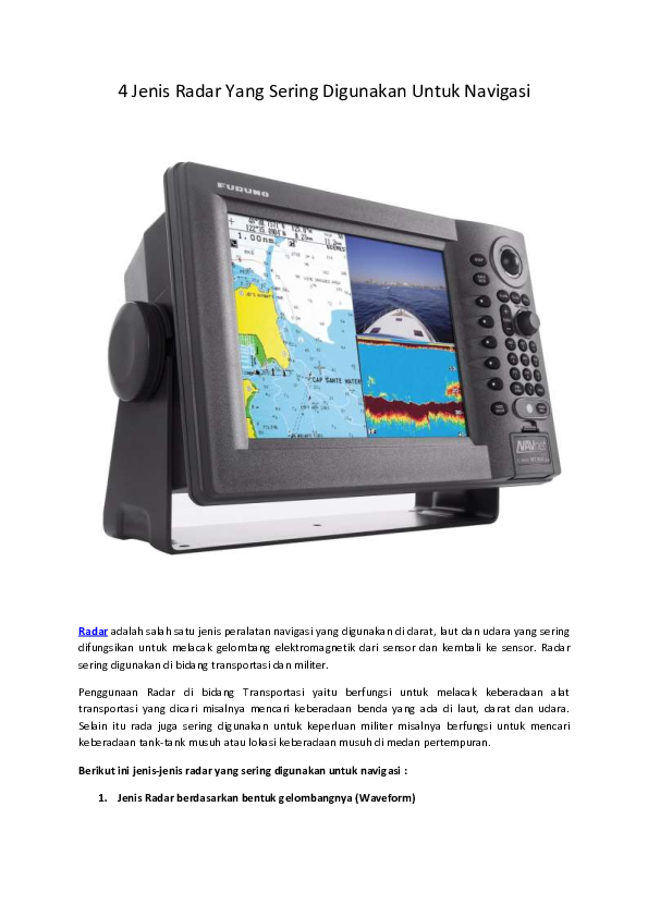 (PDF) 4 Jenis Radar Yang Sering Digunakan Untuk Navigasi.pdf