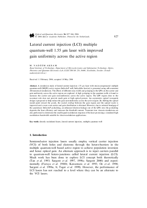 (PDF) Lateral Current Injection (LCI) Multiple Quantum-Well 1.55 m ...