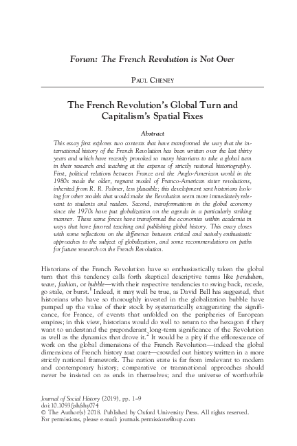 (PDF) The French Revolution's Global Turn and Capitalism's Spatial ...