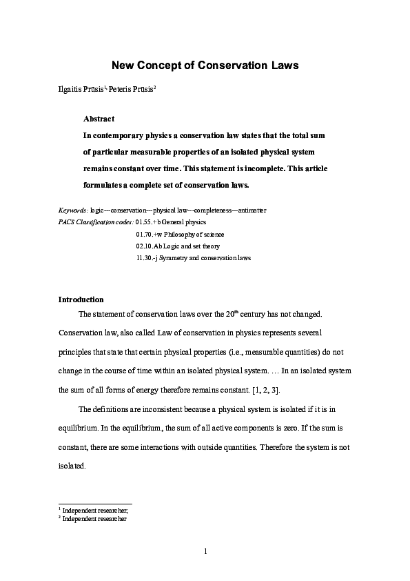 (PDF) New Concept of Conservation Laws
