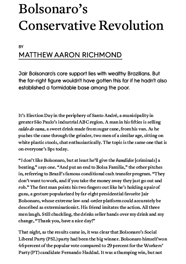 (PDF) Bolsonaro's Conservative Revolution