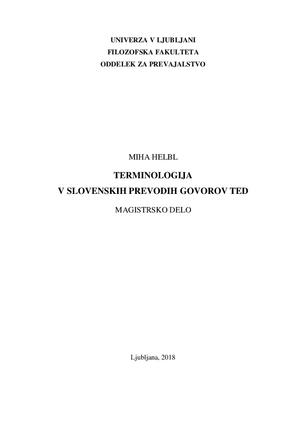 (PDF) Terminologija v slovenskih prevodih govorov TED | Terminology in ...