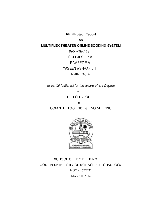 (PDF) Mini Project Report on MULTIPLEX THEATER ONLINE BOOKING SYSTEM ...