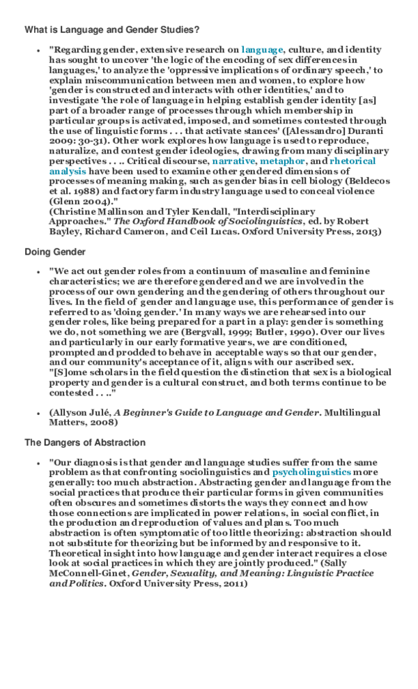 (DOC) What is Language and Gender Studies