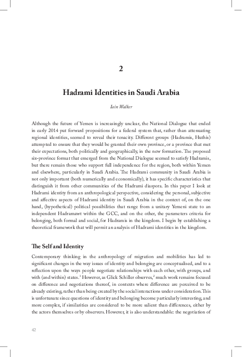 (PDF) Hadrami Identities in Saudi Arabia