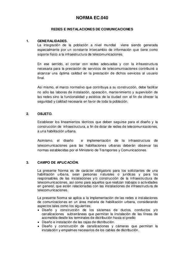 (PDF) NORMA EC.040 REDES E INSTALACIONES DE COMUNICACIONES