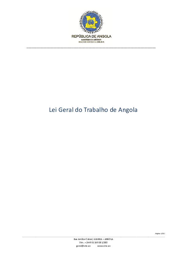 (PDF) LEI GERAL DO TRABALHO