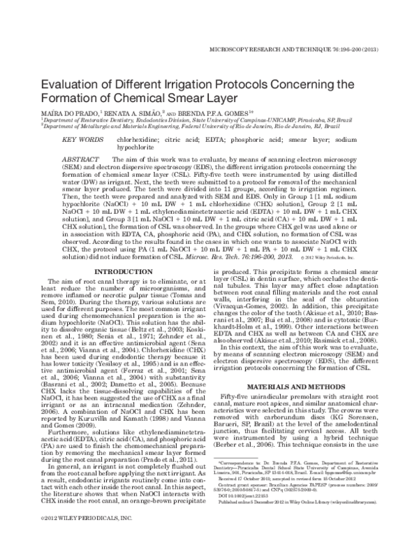 (PDF) Evaluation of Different Irrigation Protocols Concerning the ...