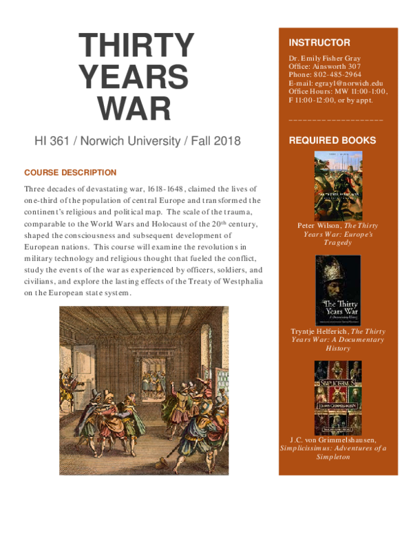 (PDF) Thirty-Years War Syllabus