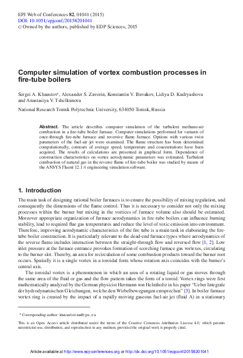 (PDF) Computer simulation of vortex combustion processes in fire-tube ...