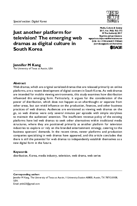 (PDF) Just another platform for television? The emerging web dramas as ...