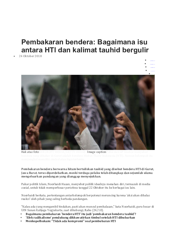 (PDF) Pembakaran bendera: Bagaimana isu antara HTI dan kalimat tauhid ...