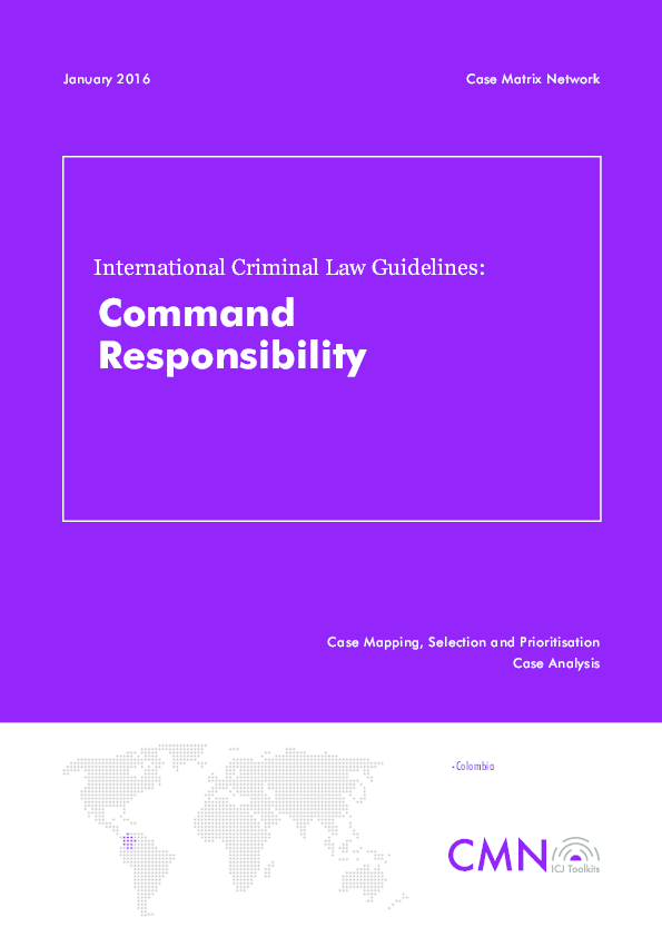 (PDF) Command Responsibility International Criminal Law Guidelines ...