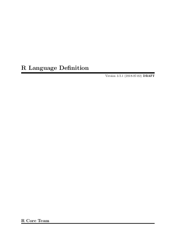 (PDF) R Language Definition
