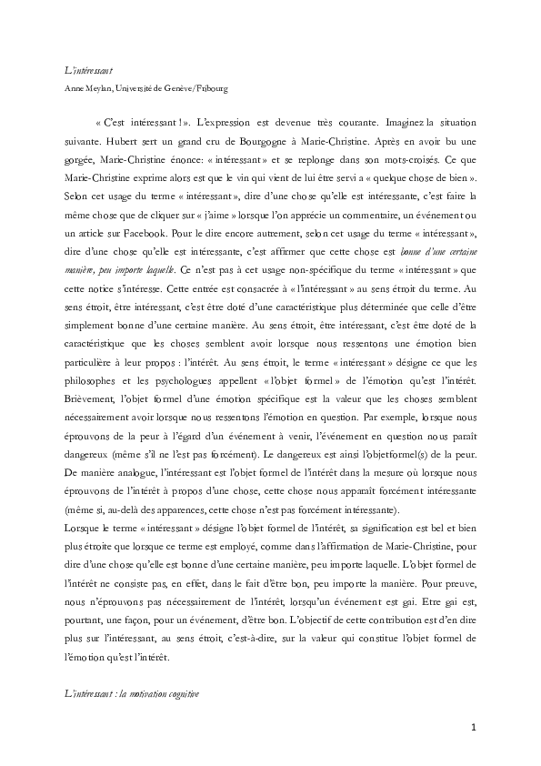 (PDF) L'intéressant | Anne Meylan - Academia.edu