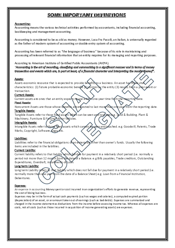 (PDF) Fist year Commerce Accounting General Journal Notes