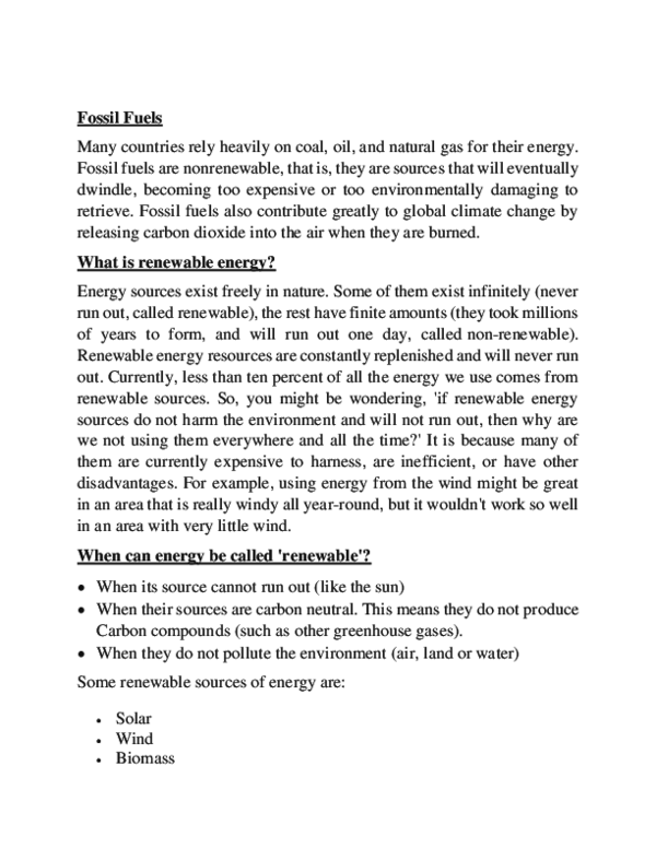 (DOC) Fossil Fuels
