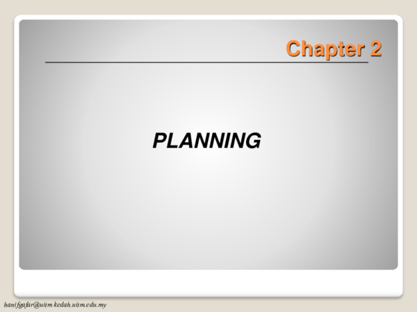 (PPT) CHAPTER 2 Planning