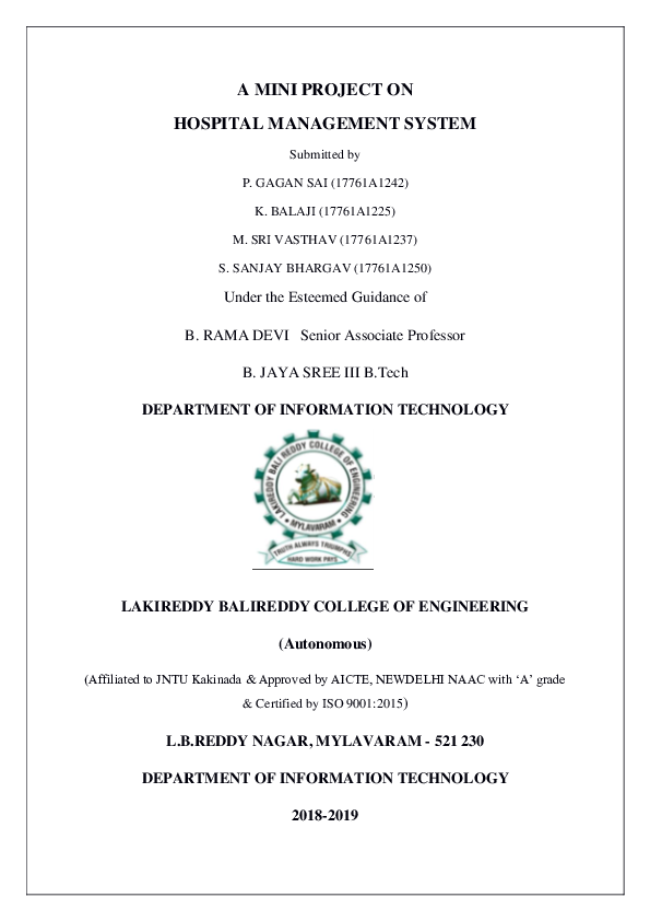 (DOC) A MINI PROJECT ON HOSPITAL MANAGEMENT SYSTEM IN C