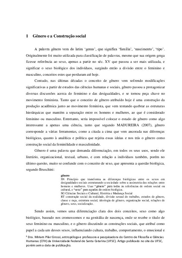 (DOC) Gênero e a Construção social