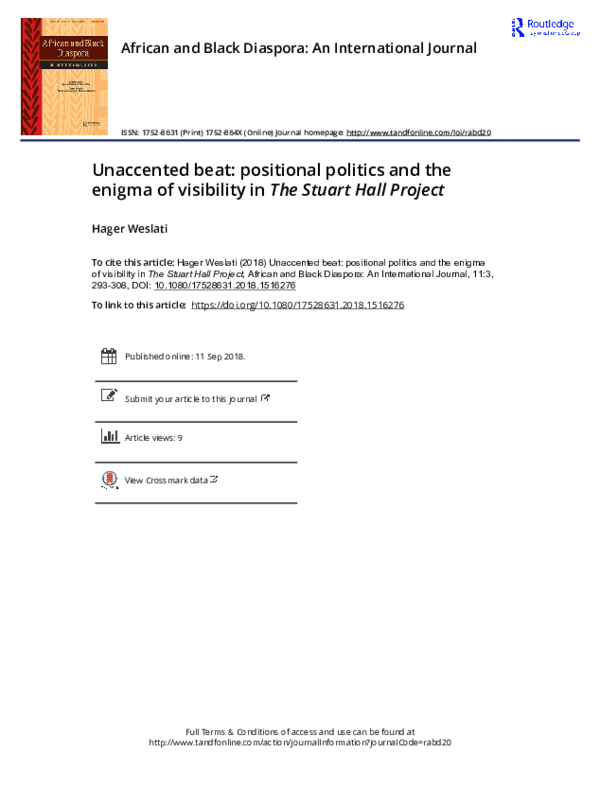 (PDF) Unaccented Beat: Positional Politics and the Enigma of Visibility ...