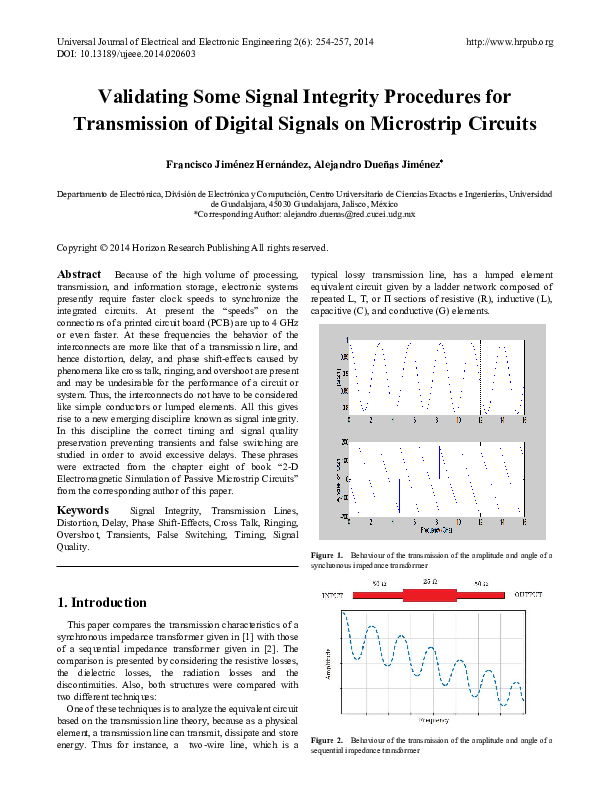 (PDF) Validating Some Signal Integrity Procedures for Transmission of ...