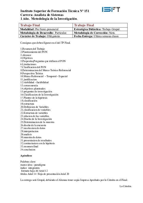 (DOC) Consignas TP Final Integrador