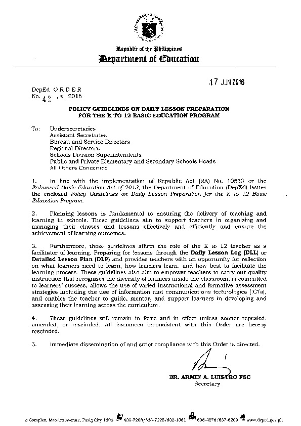 (PDF) DAILY LESSON PLAN GUIDELINES