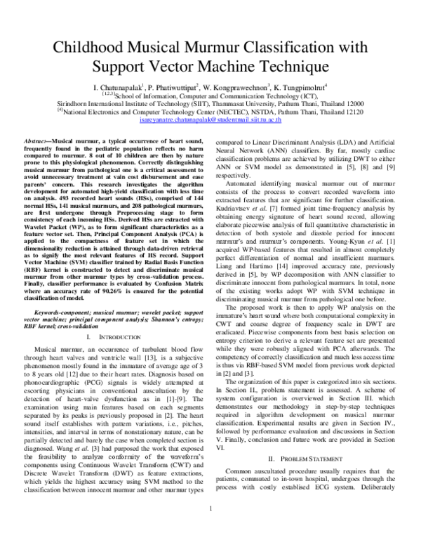 (PDF) Childhood Musical Murmur Classification with Support Vector ...