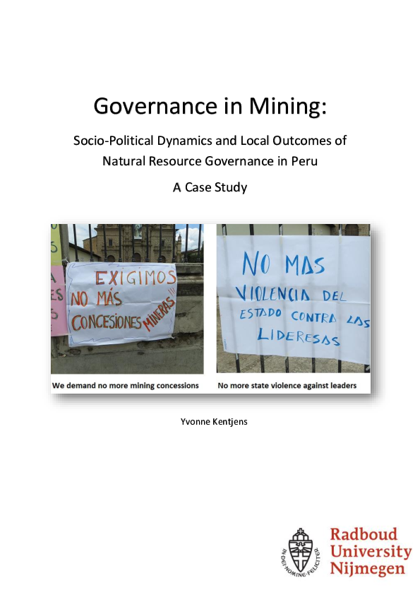 (PDF) Governance in Mining: Socio-Political Dynamics and Local Outcomes ...