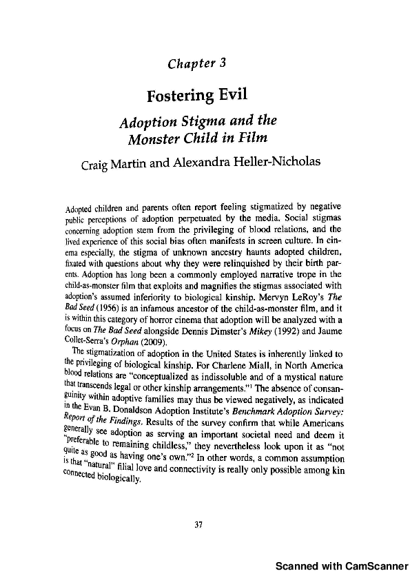 (PDF) "Fostering Evil: Adoption Stigma and the Monster Child in Film ...