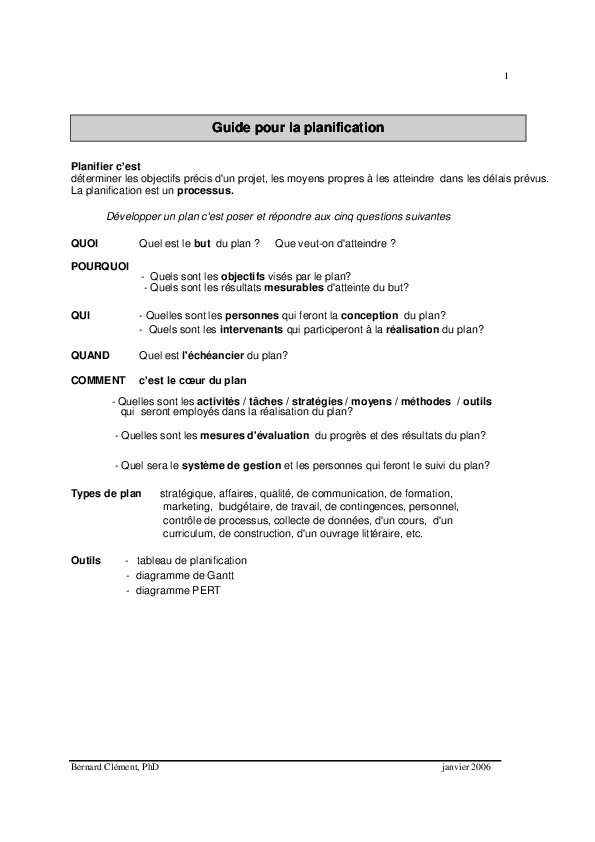 (PDF) Guide de planification