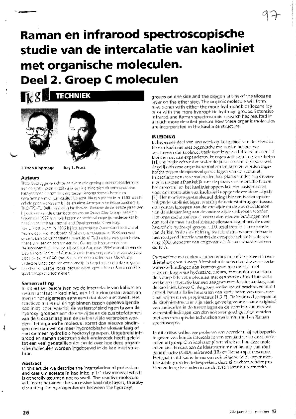 (PDF) Raman en infrarood spectroscopische studie van de intercalatie ...