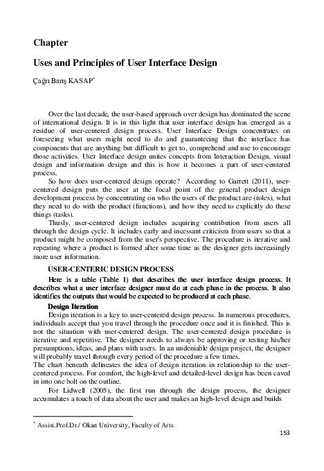 (PDF) Uses and Principles of User Interface Design